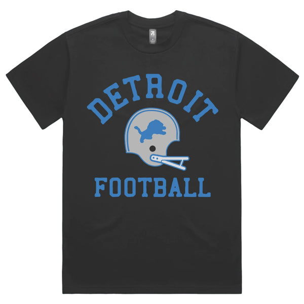 Retro Detroit Football T-Shirt Black – City Bird
