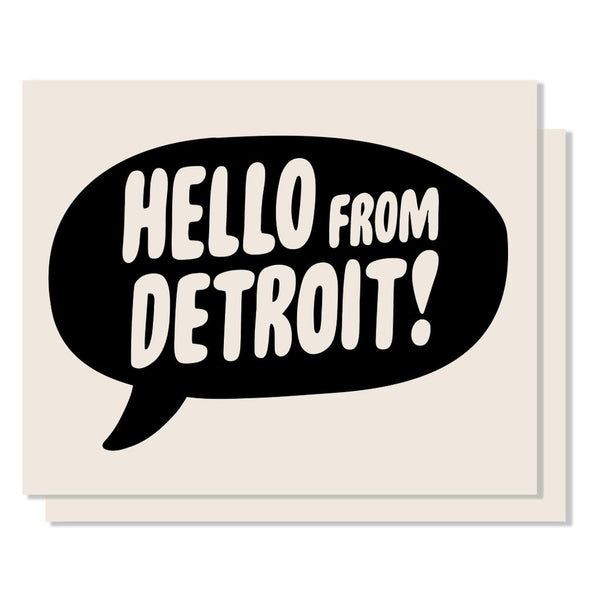 Hello From Detroit Letterpress Card – City Bird