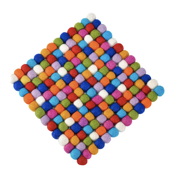 Square Pom-Pom Trivets – City Bird